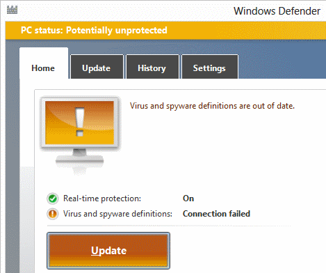 Windows Defender out of date and Windows Update failing - 404 Tech Support